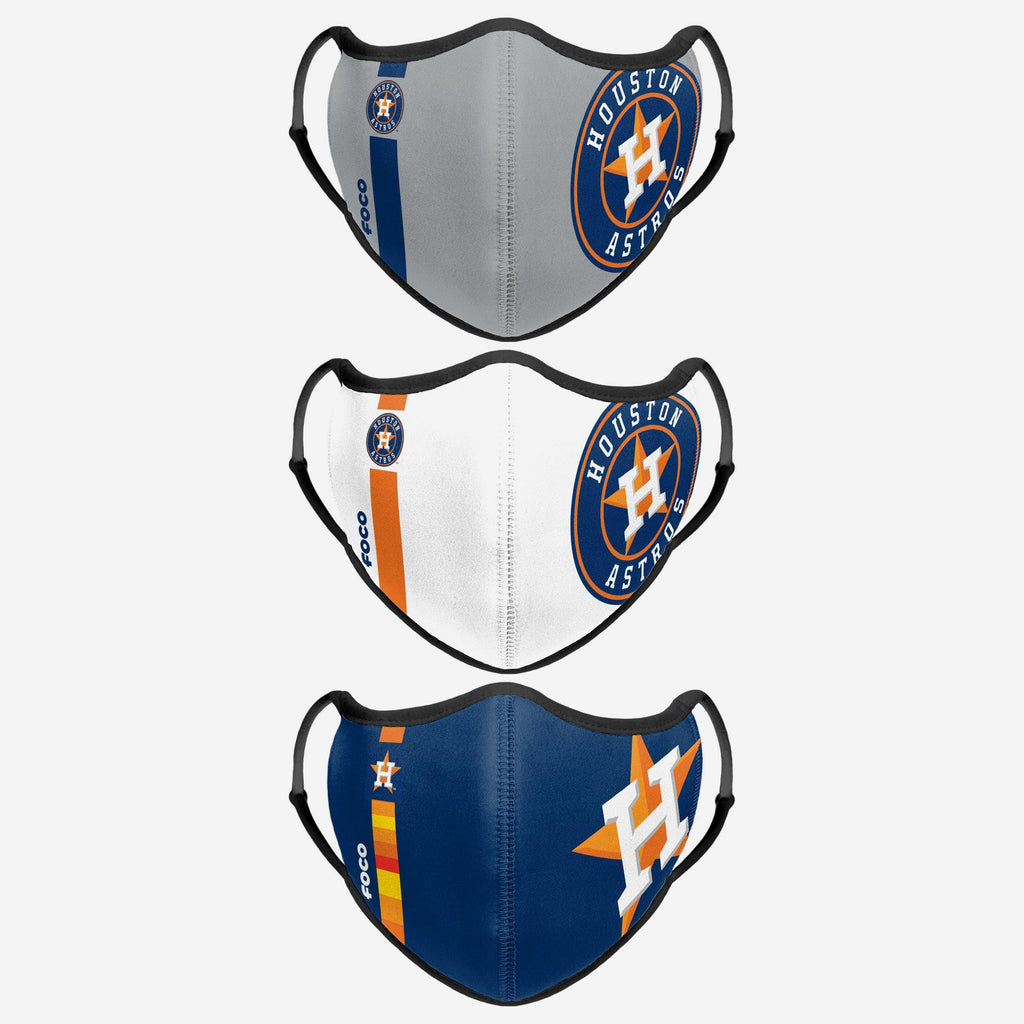 Houston Astros Sport 3 Pack Face Cover FOCO
