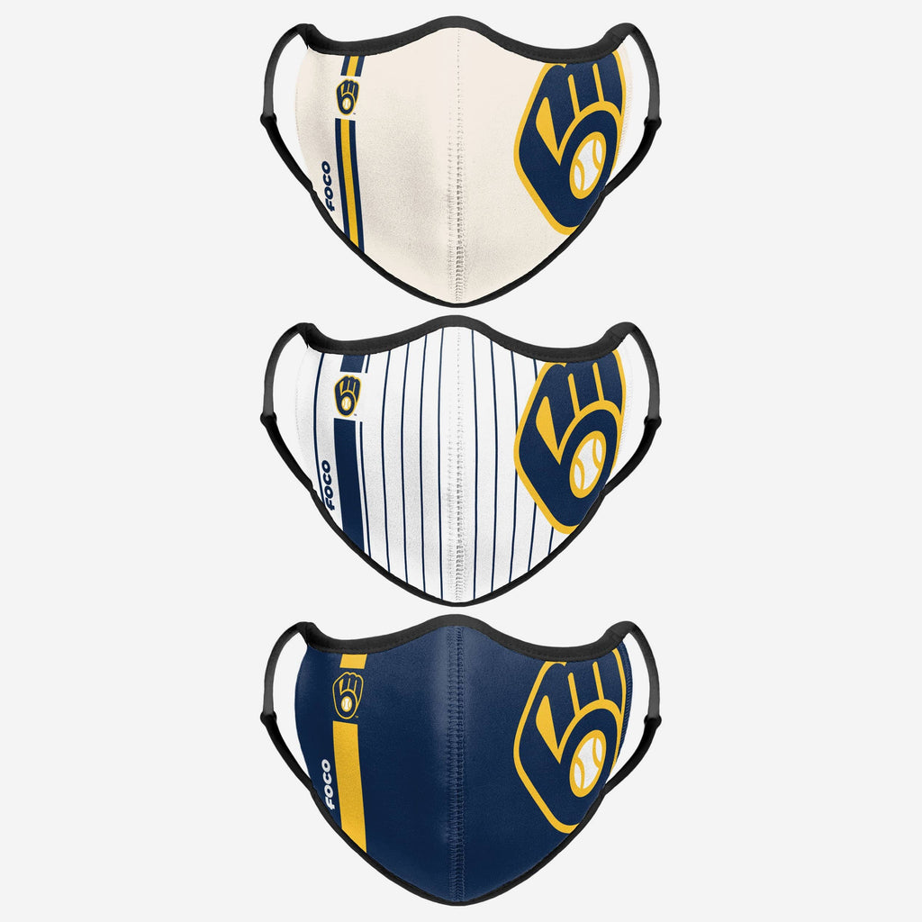 Milwaukee Brewers Sport 3 Pack Face Cover FOCO