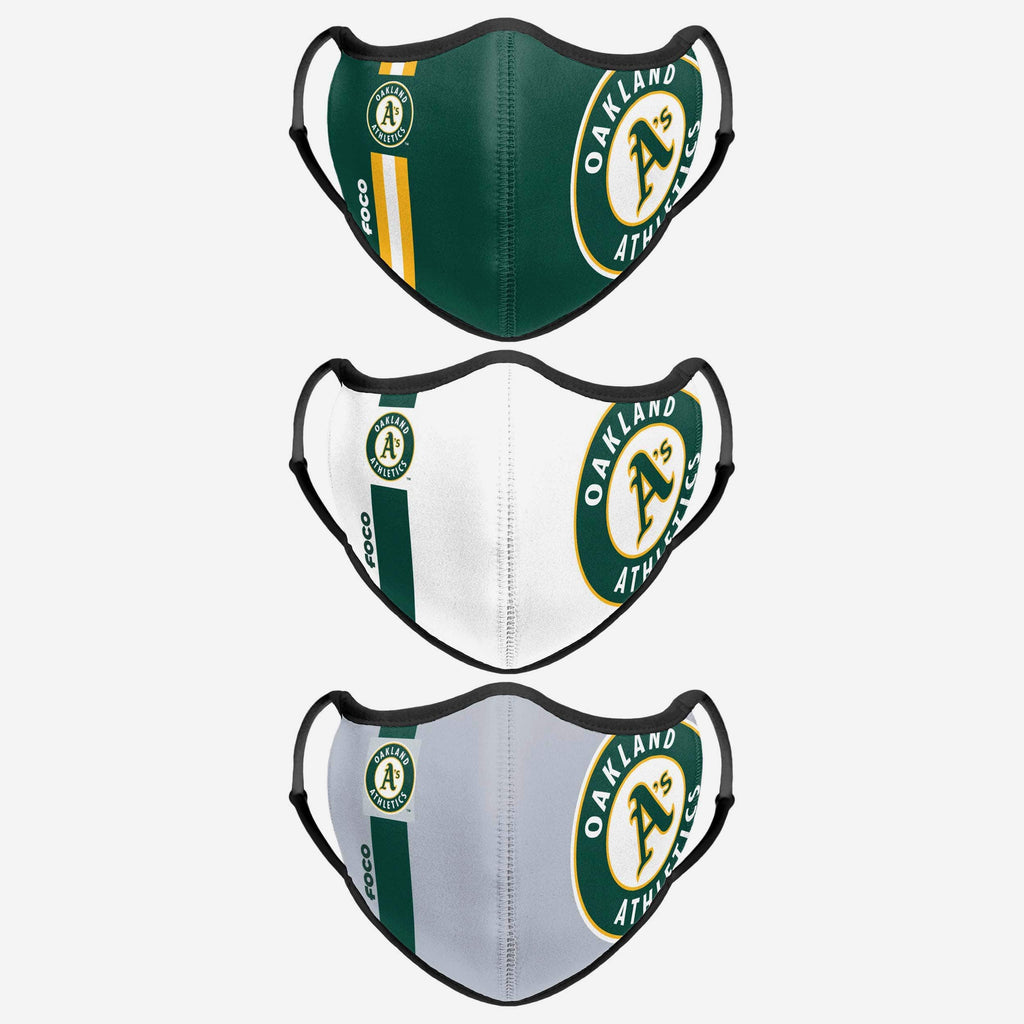 Oakland Athletics Sport 3 Pack Face Cover FOCO