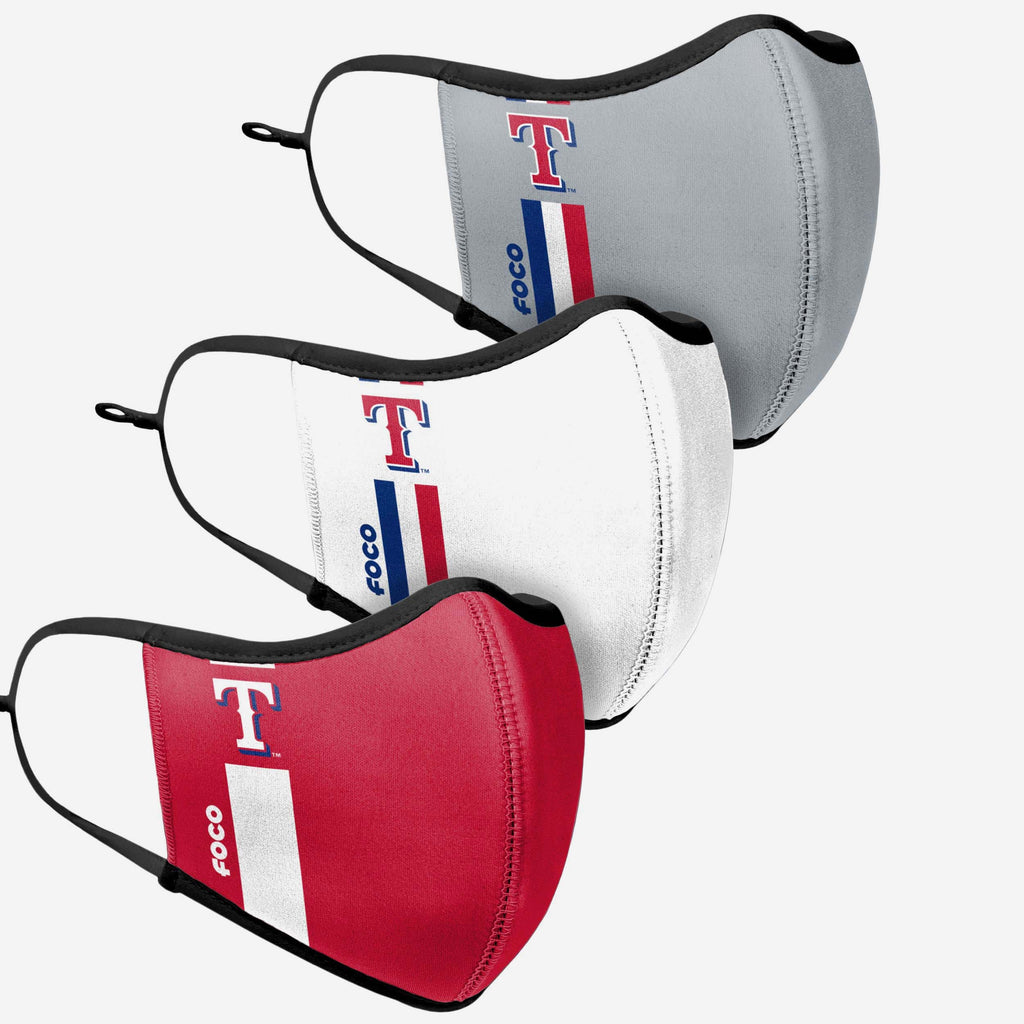 Texas Rangers Sport 3 Pack Face Cover FOCO