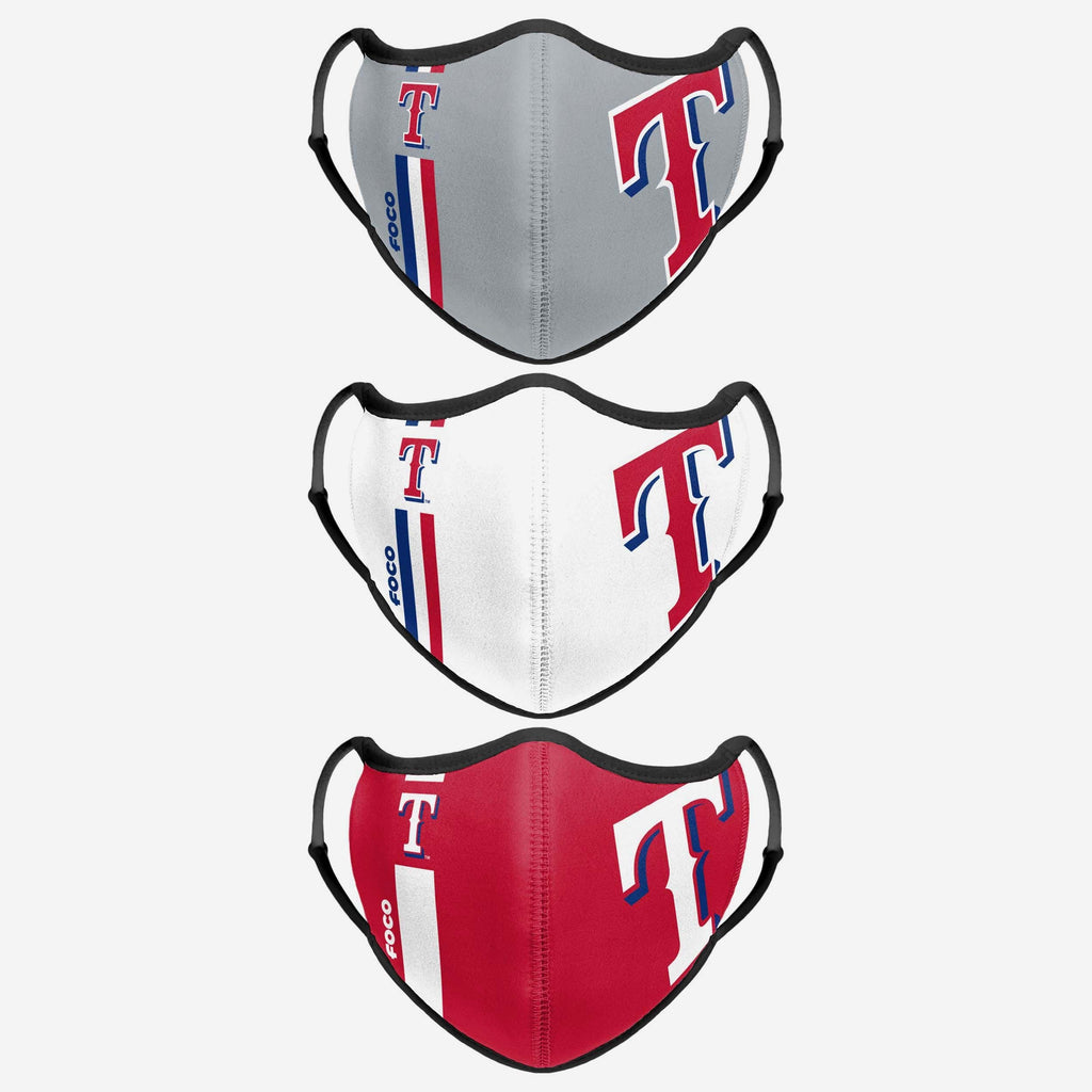 Texas Rangers Sport 3 Pack Face Cover FOCO