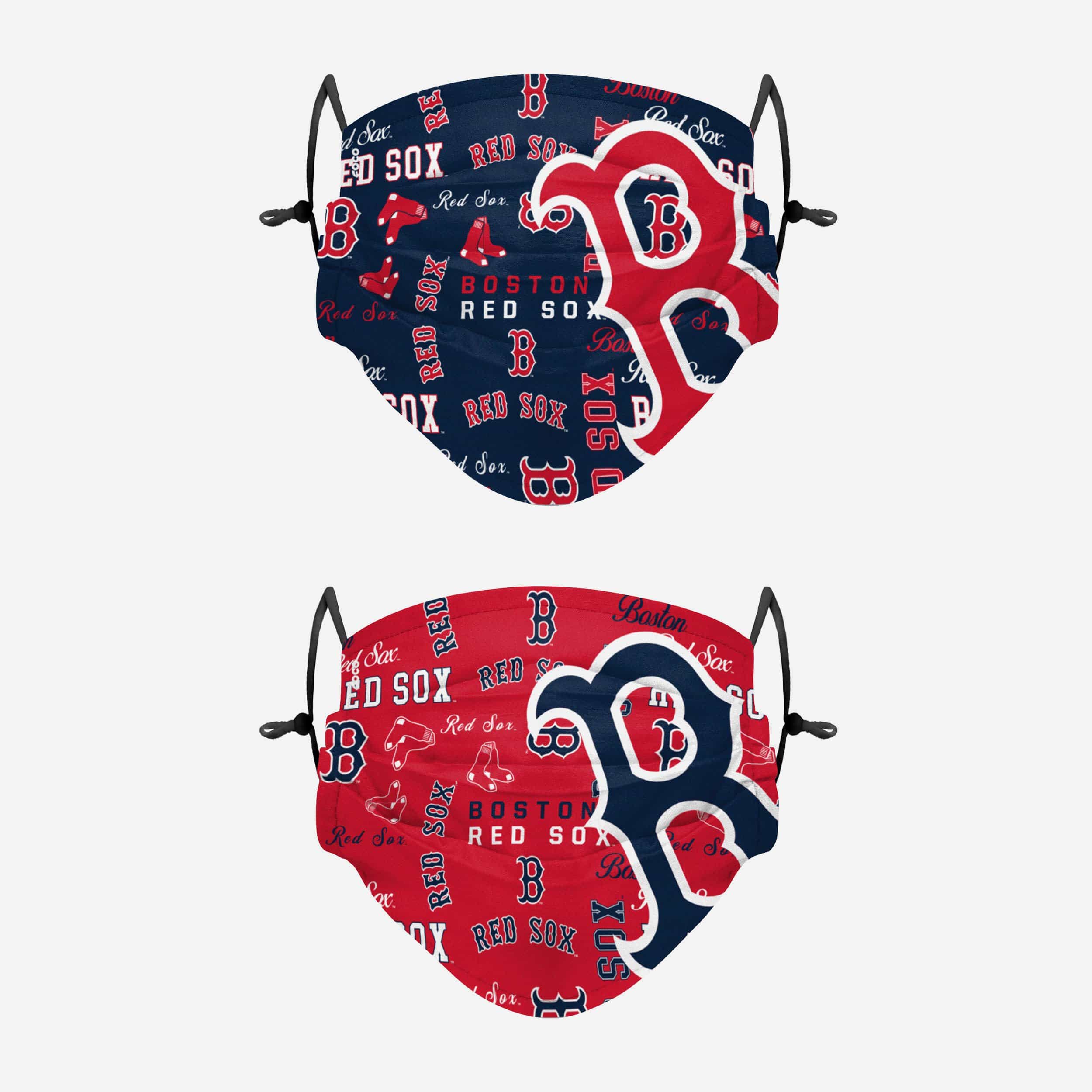 Boston Red Sox Logo Rush Adjustable 2 Pack Face Cover FOCO