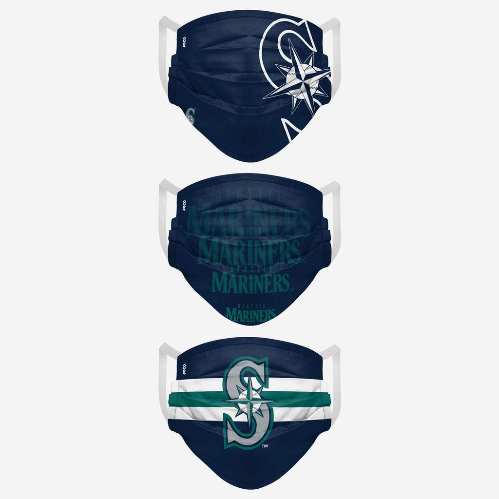 Seattle Mariners Matchday 3 Pack Face Cover FOCO