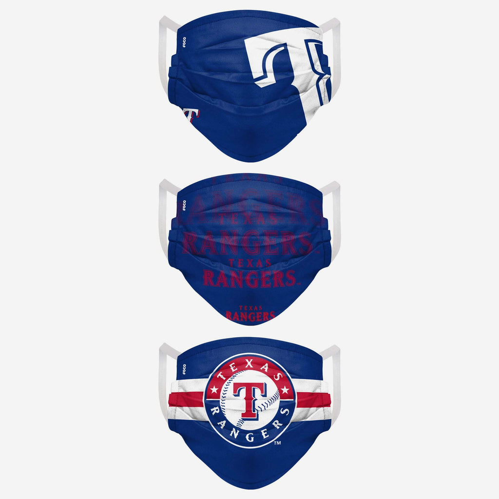 Texas Rangers Matchday 3 Pack Face Cover FOCO