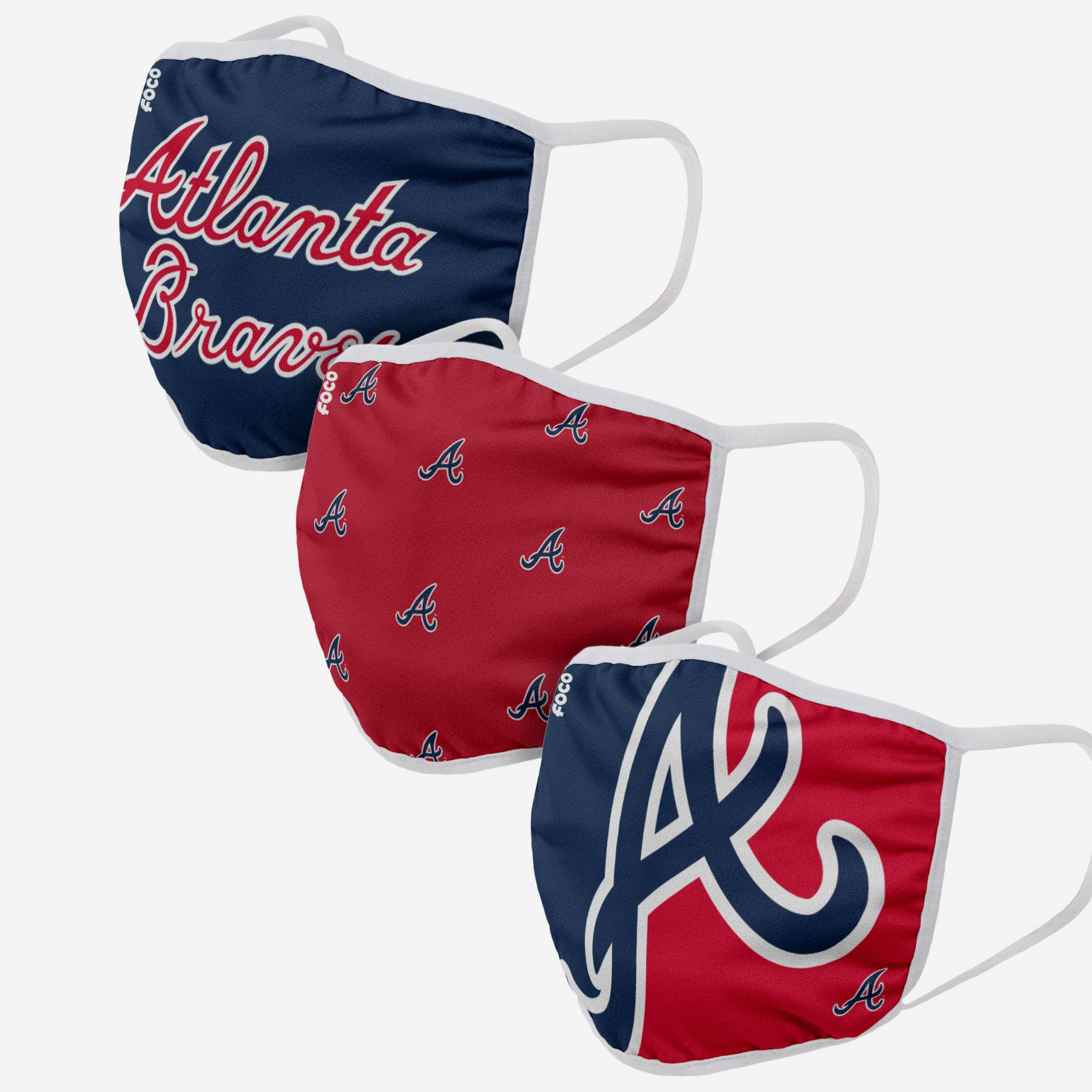 Atlanta Braves 3 Pack Face Cover FOCO