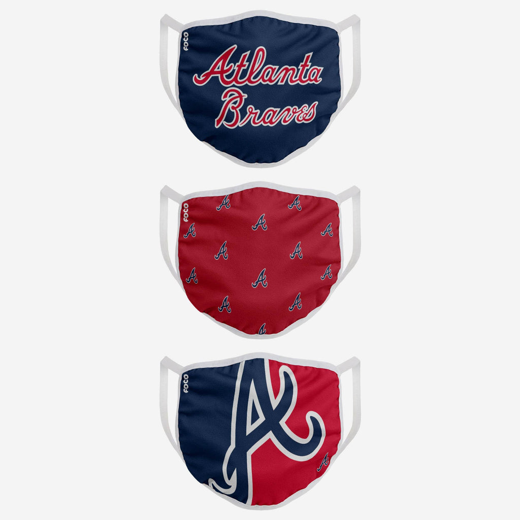 Atlanta Braves 3 Pack Face Cover FOCO