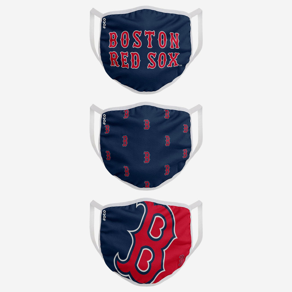 Boston Red Sox 3 Pack Face Cover FOCO