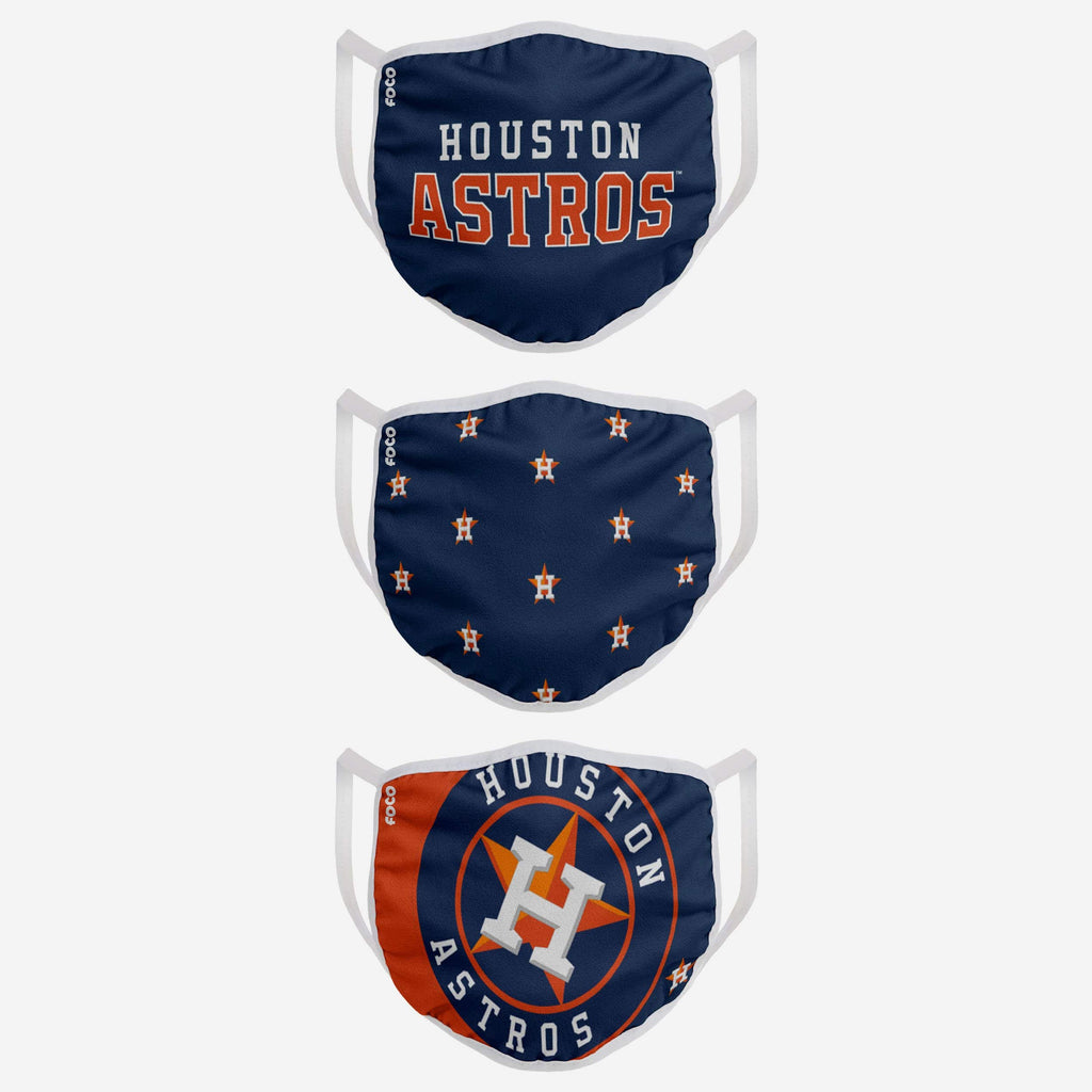 Houston Astros 3 Pack Face Cover FOCO