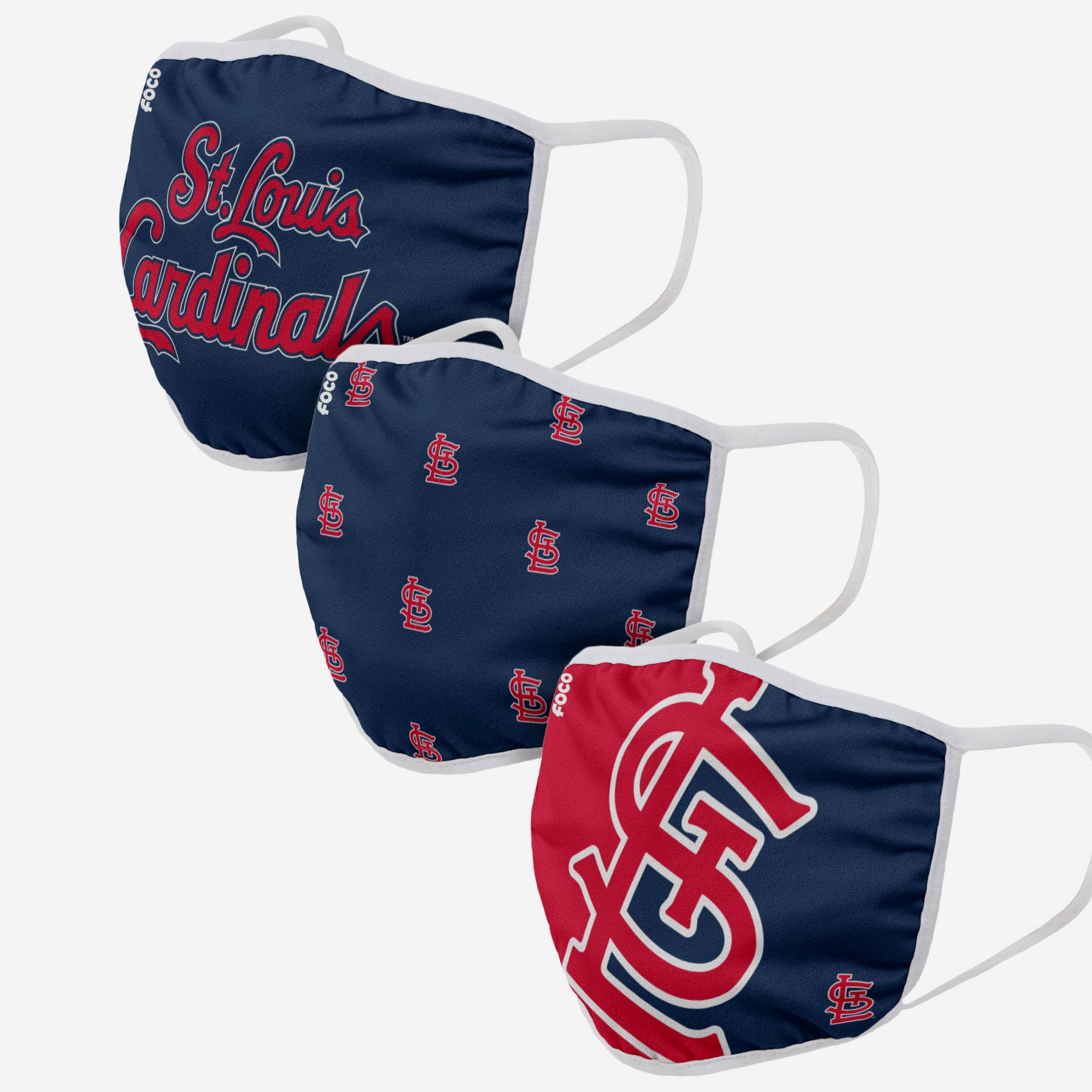 St Louis Cardinals 3 Pack Face Cover FOCO