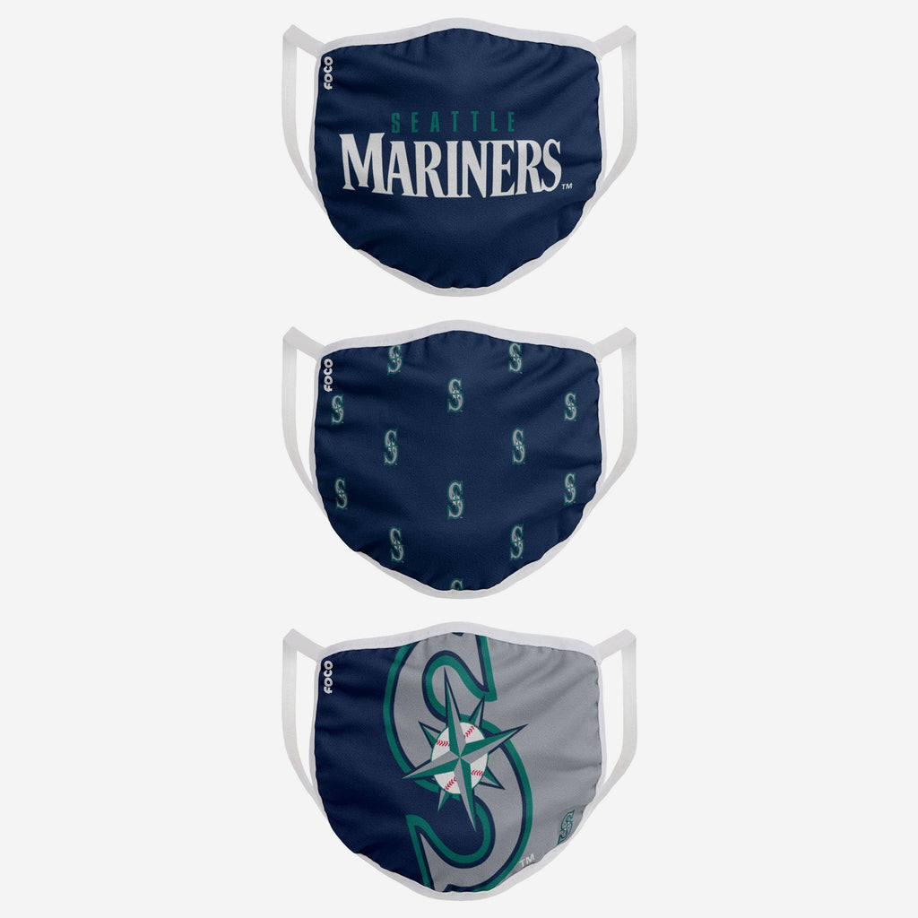 Seattle Mariners 3 Pack Face Cover FOCO
