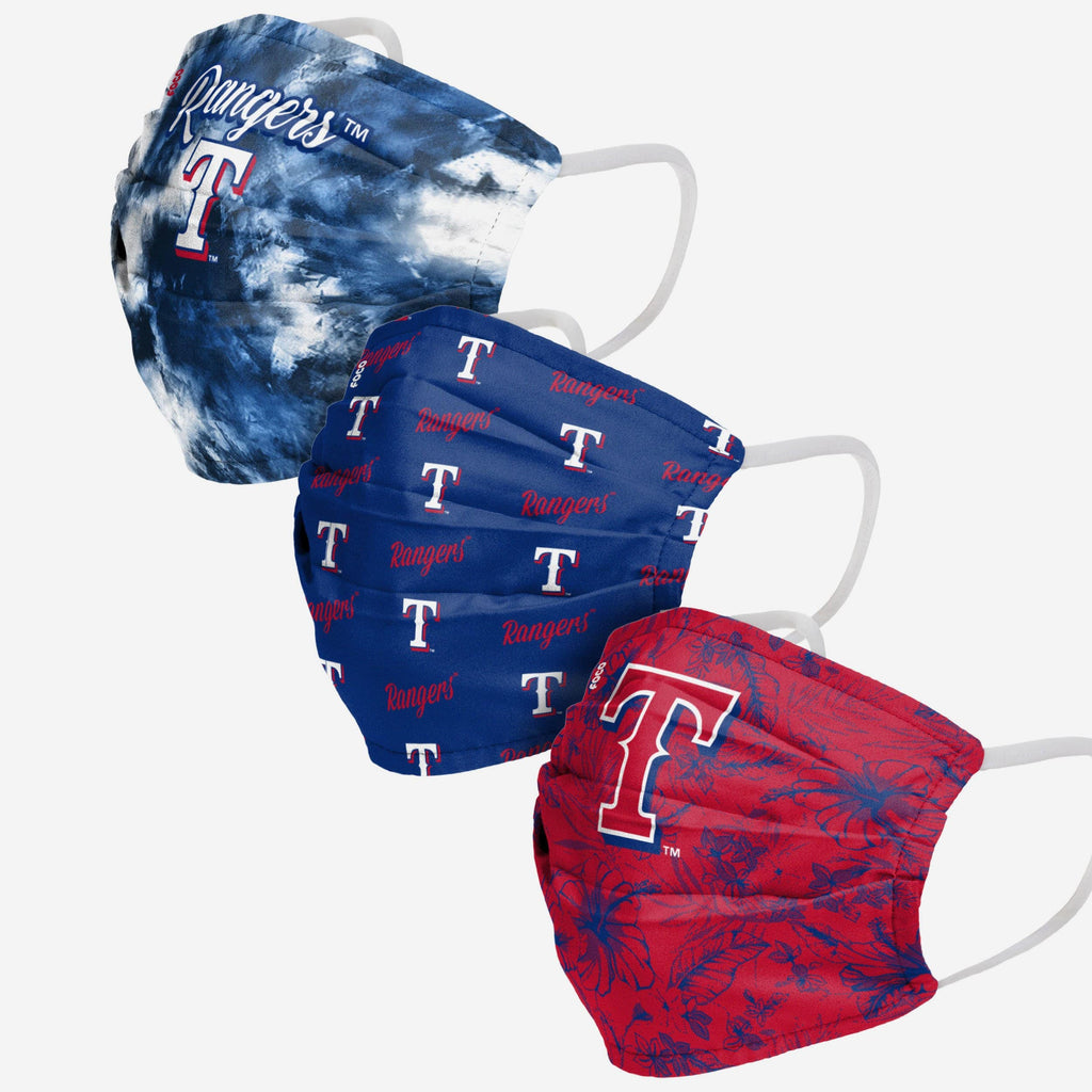 Texas Rangers Womens Matchday 3 Pack Face Cover FOCO
