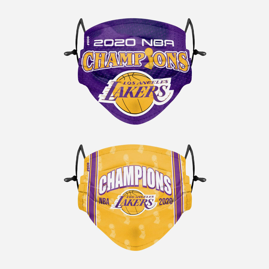 Los Angeles Lakers 2020 NBA Champions Adjustable 2 Pack Face Cover FOCO