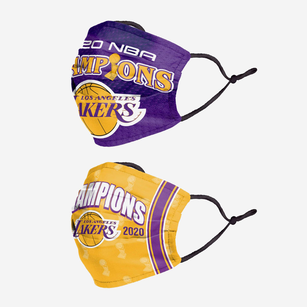 Los Angeles Lakers 2020 NBA Champions Adjustable 2 Pack Face Cover FOCO