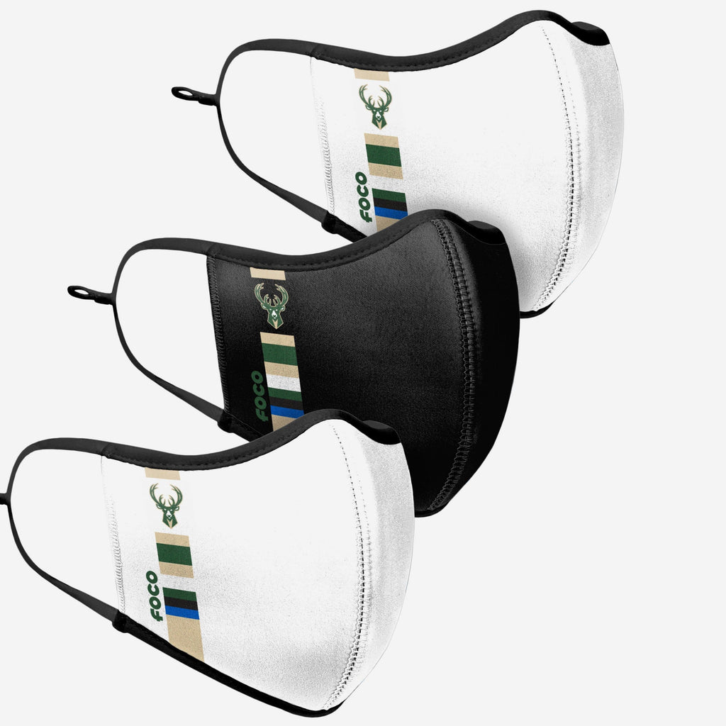 Milwaukee Bucks Sport 3 Pack Face Cover FOCO