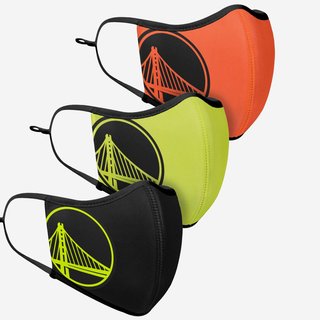 Golden State Warriors Highlights Sport 3 Pack Face Cover FOCO