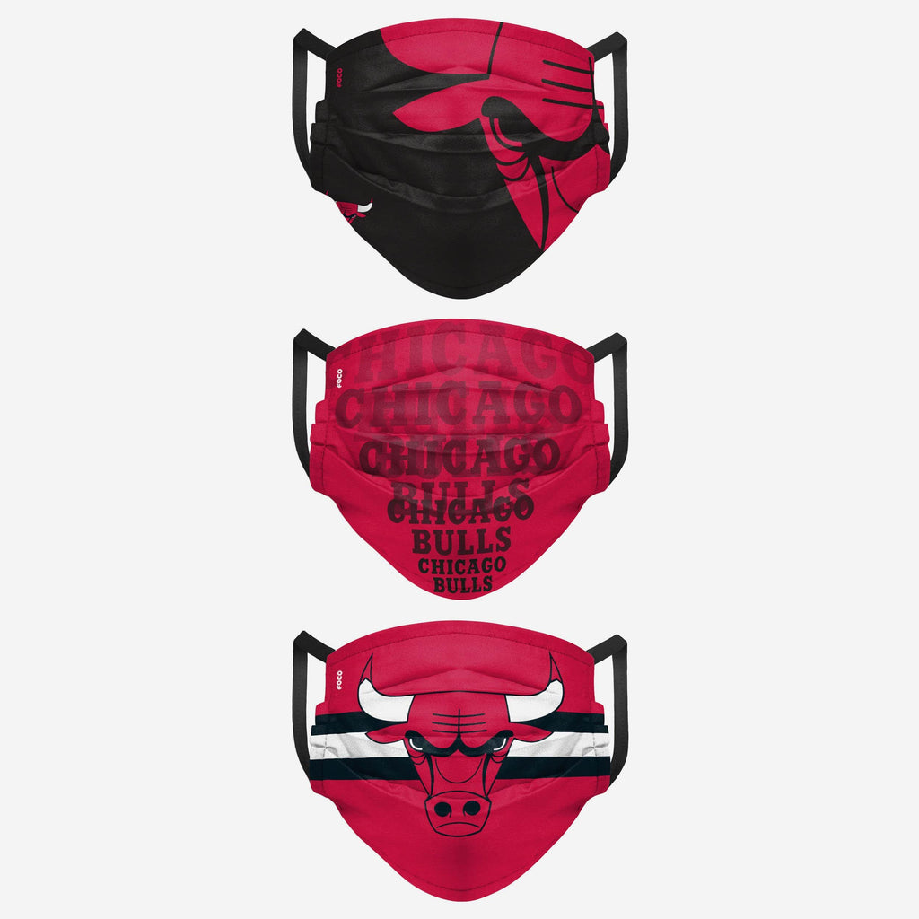 Chicago Bulls Matchday 3 Pack Face Cover FOCO