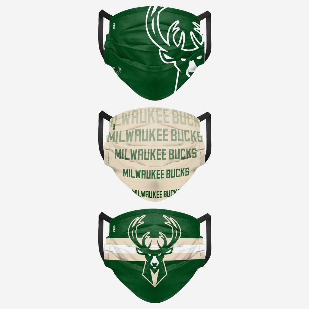 Milwaukee Bucks Matchday 3 Pack Face Cover FOCO