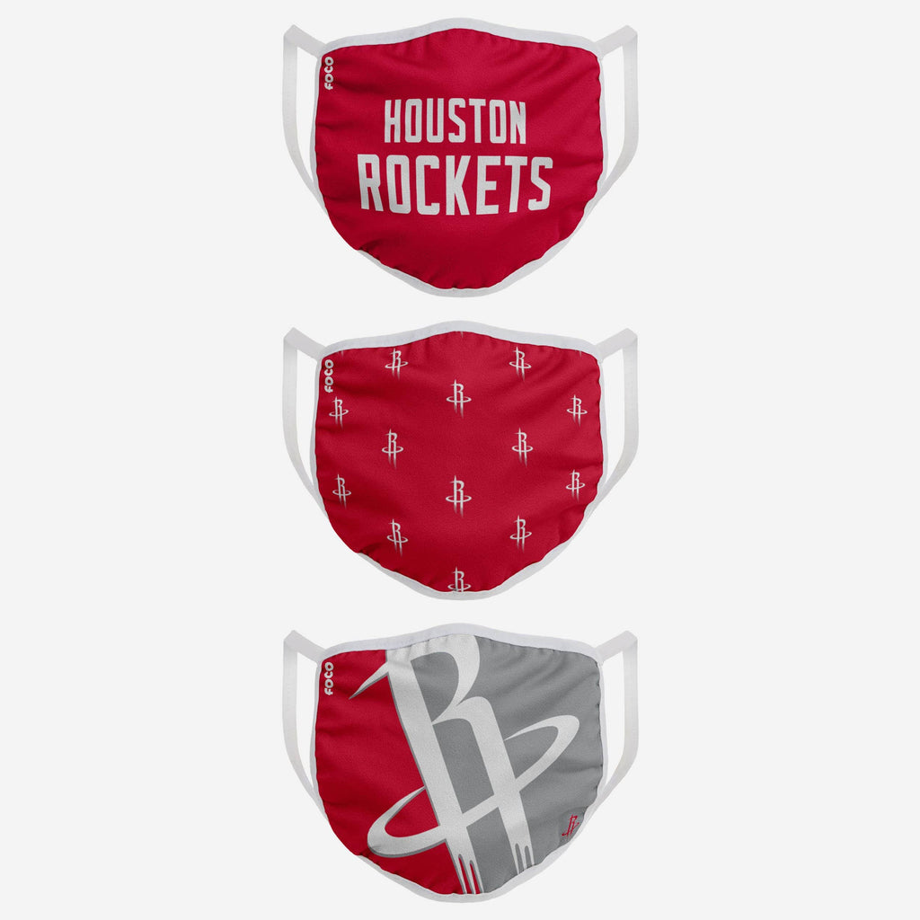 Houston Rockets 3 Pack Face Cover FOCO