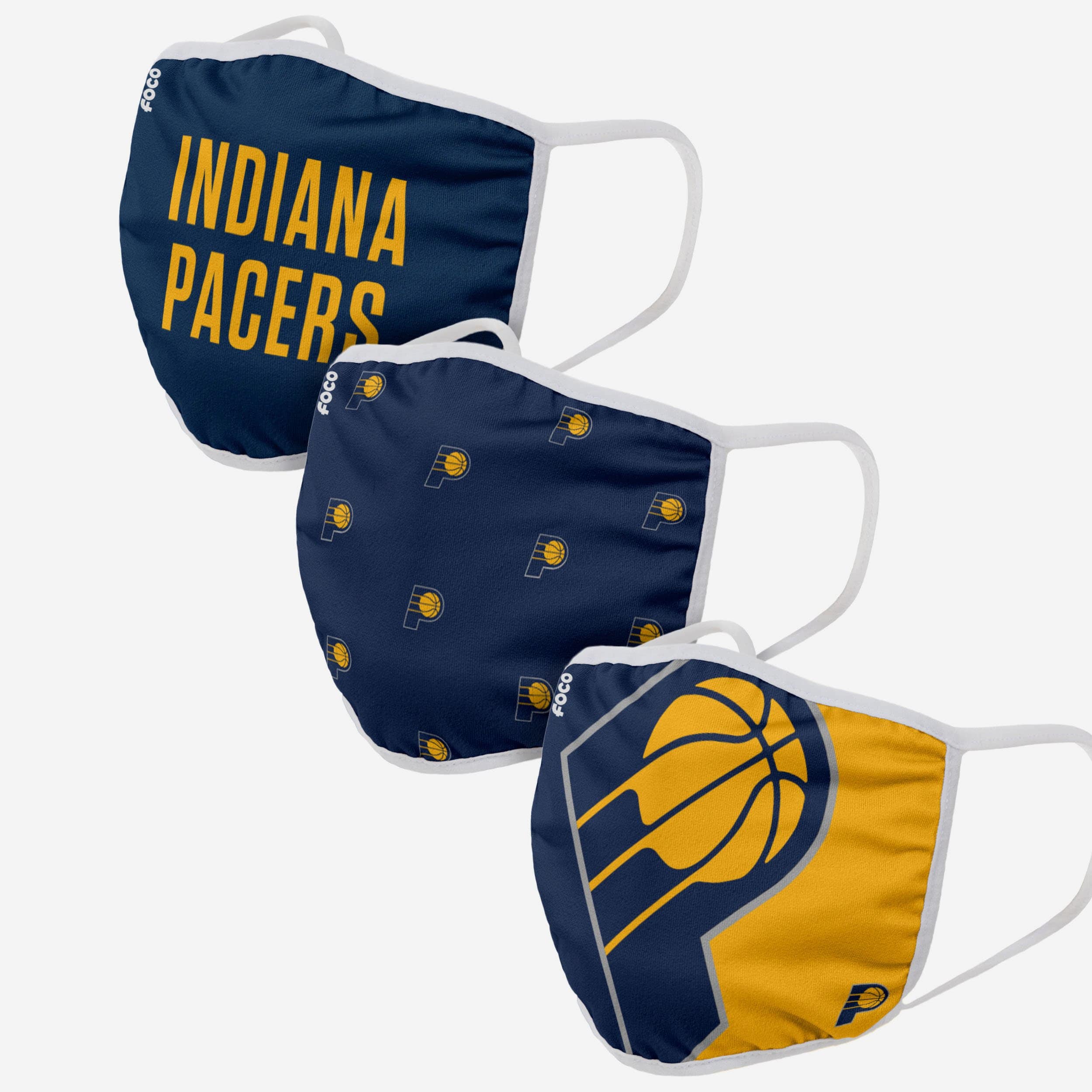 Indiana Pacers 3 Pack Face Cover FOCO