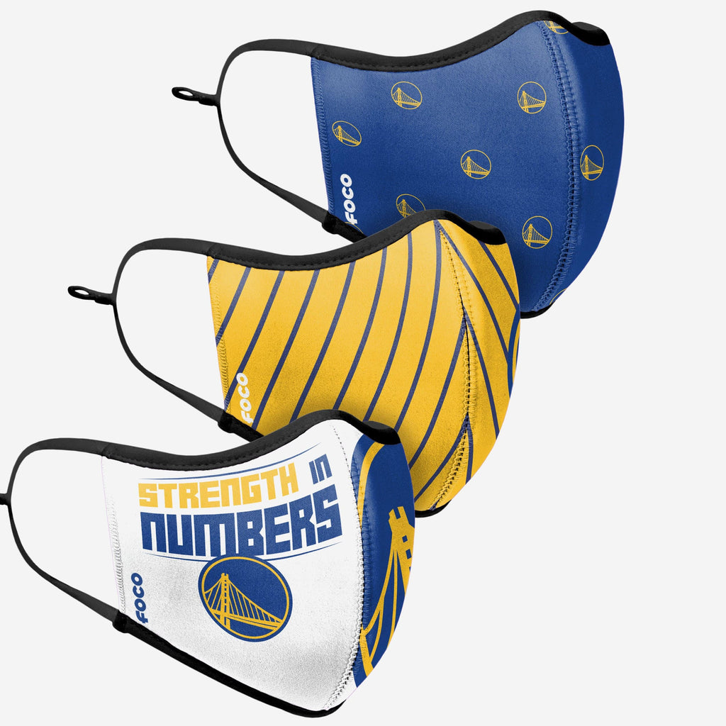 Golden State Warriors Thematic Sport 3 Pack Face Cover FOCO
