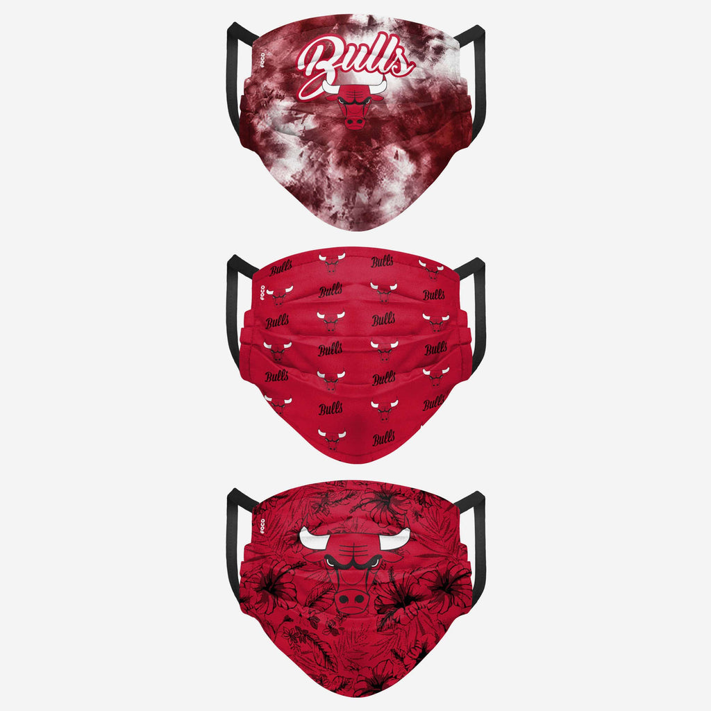 Chicago Bulls Womens Matchday 3 Pack Face Cover FOCO