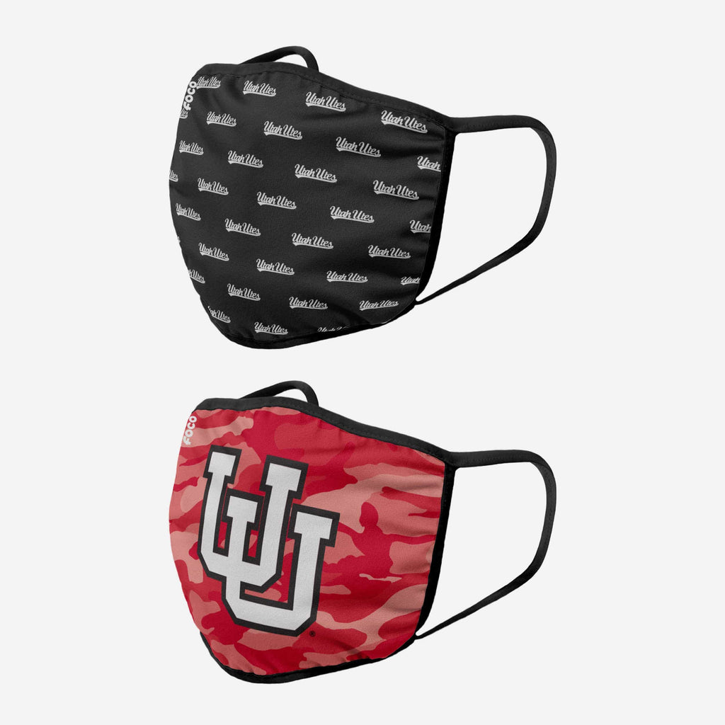 Utah Utes Clutch 2 Pack Face Cover FOCO