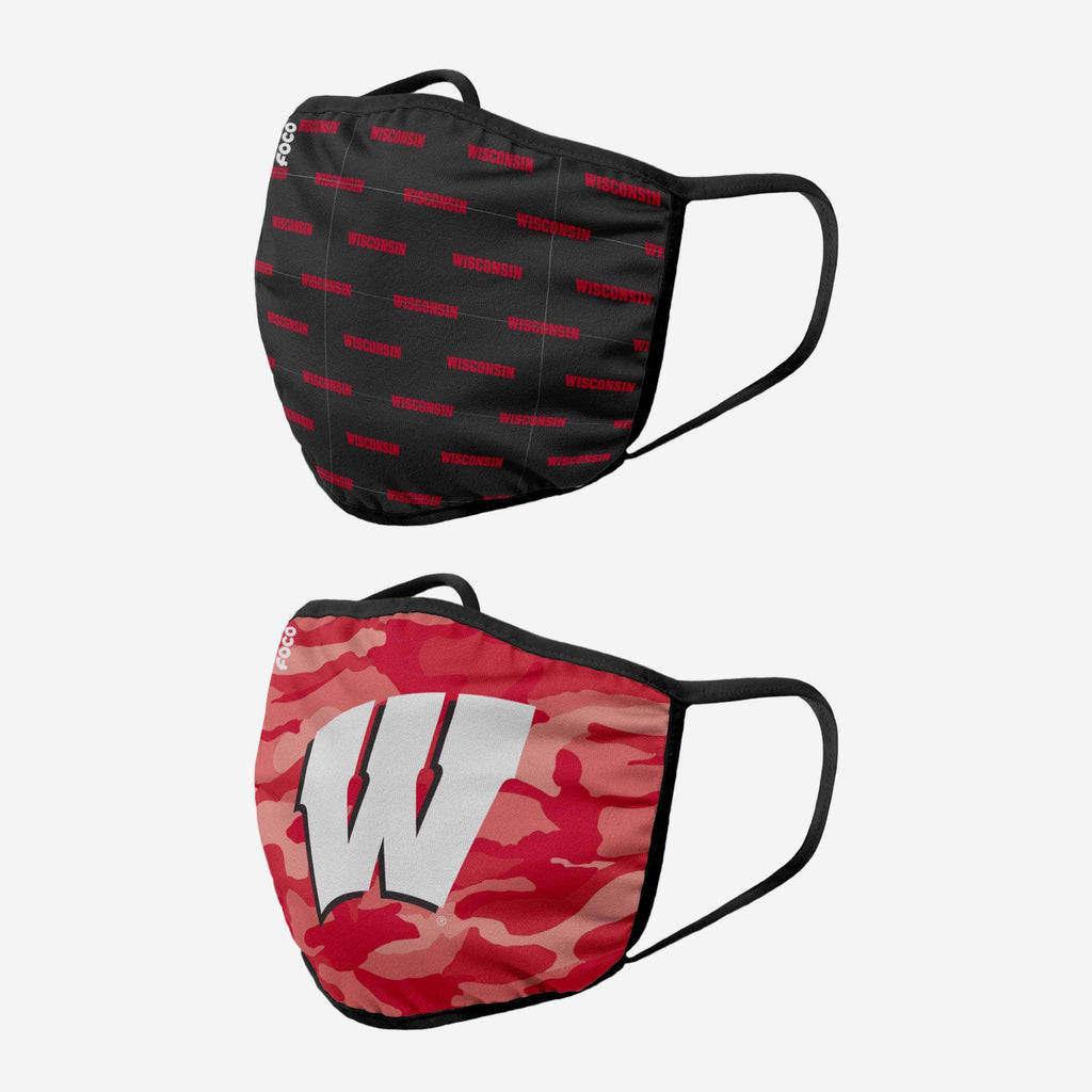 Wisconsin Badgers Clutch 2 Pack Face Cover FOCO