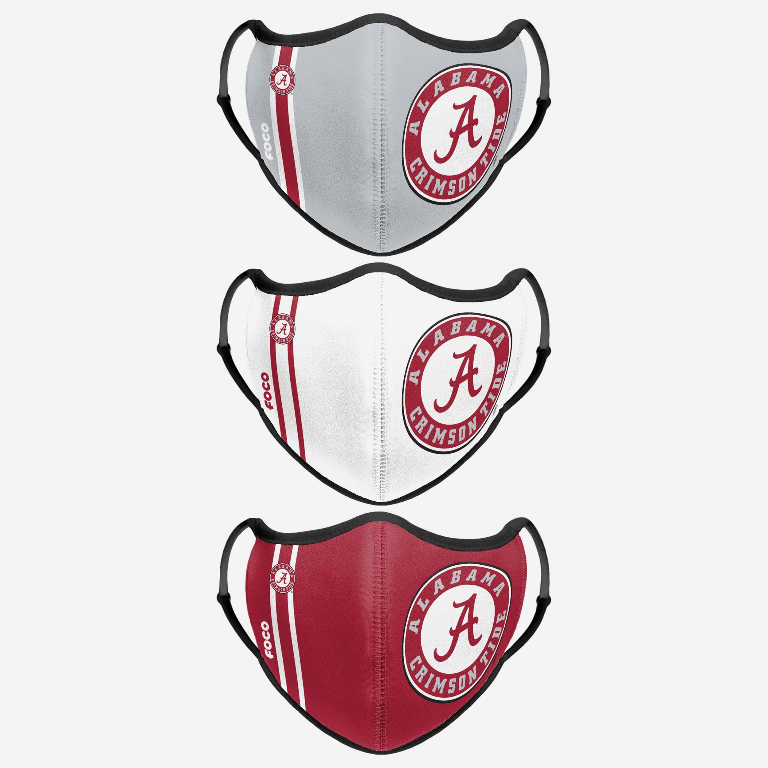Alabama Crimson Tide Sport 3 Pack Face Cover FOCO