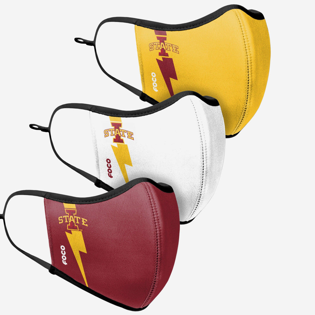 Iowa State Cyclones Sport 3 Pack Face Cover FOCO