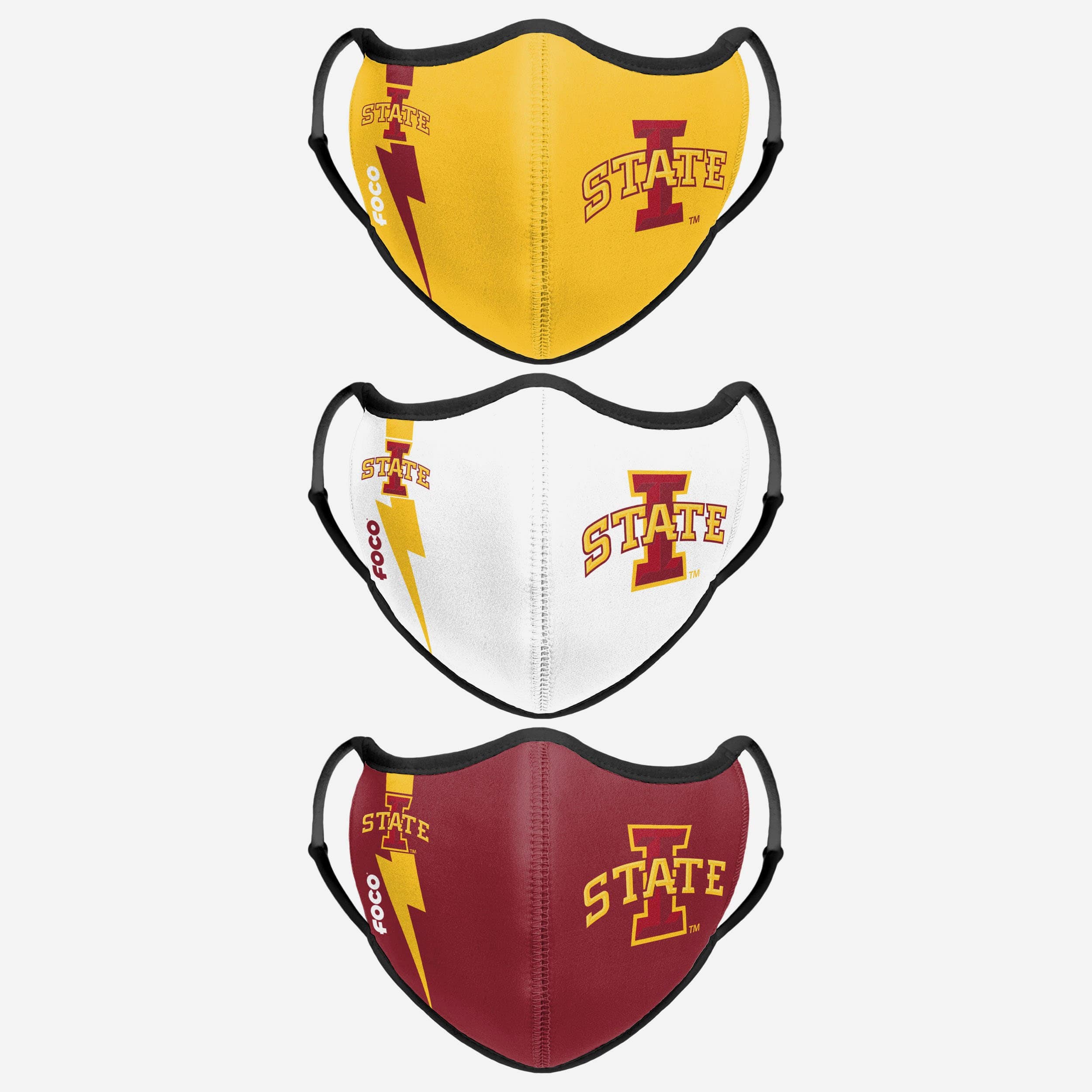 Iowa State Cyclones Sport 3 Pack Face Cover FOCO