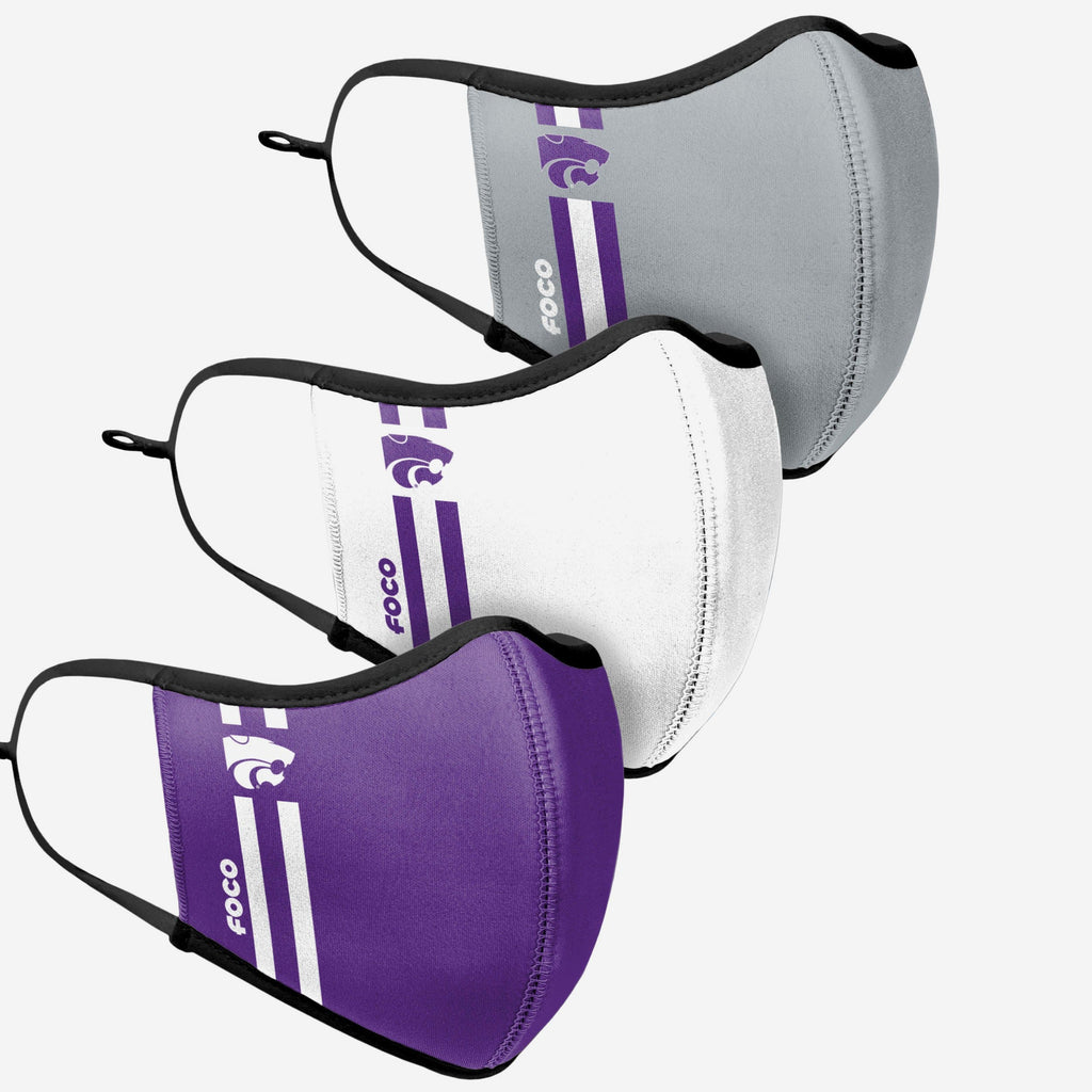 Kansas State Wildcats Original Sport 3 Pack Face Cover FOCO
