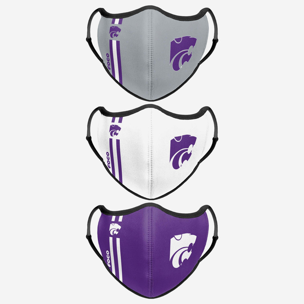 Kansas State Wildcats Original Sport 3 Pack Face Cover FOCO