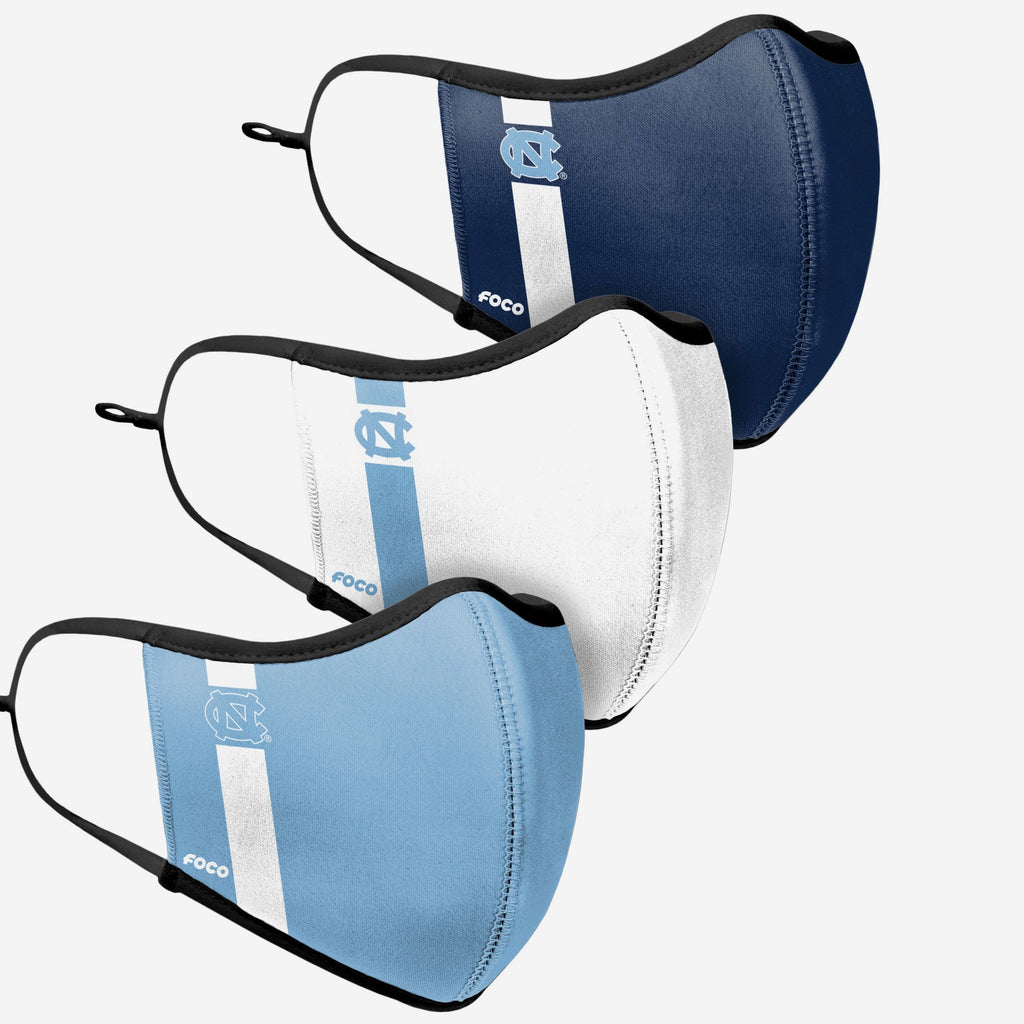 North Carolina Tar Heels Sport 3 Pack Face Cover FOCO