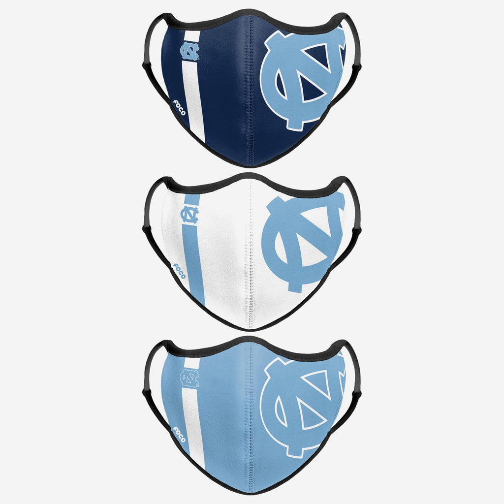 North Carolina Tar Heels Sport 3 Pack Face Cover FOCO