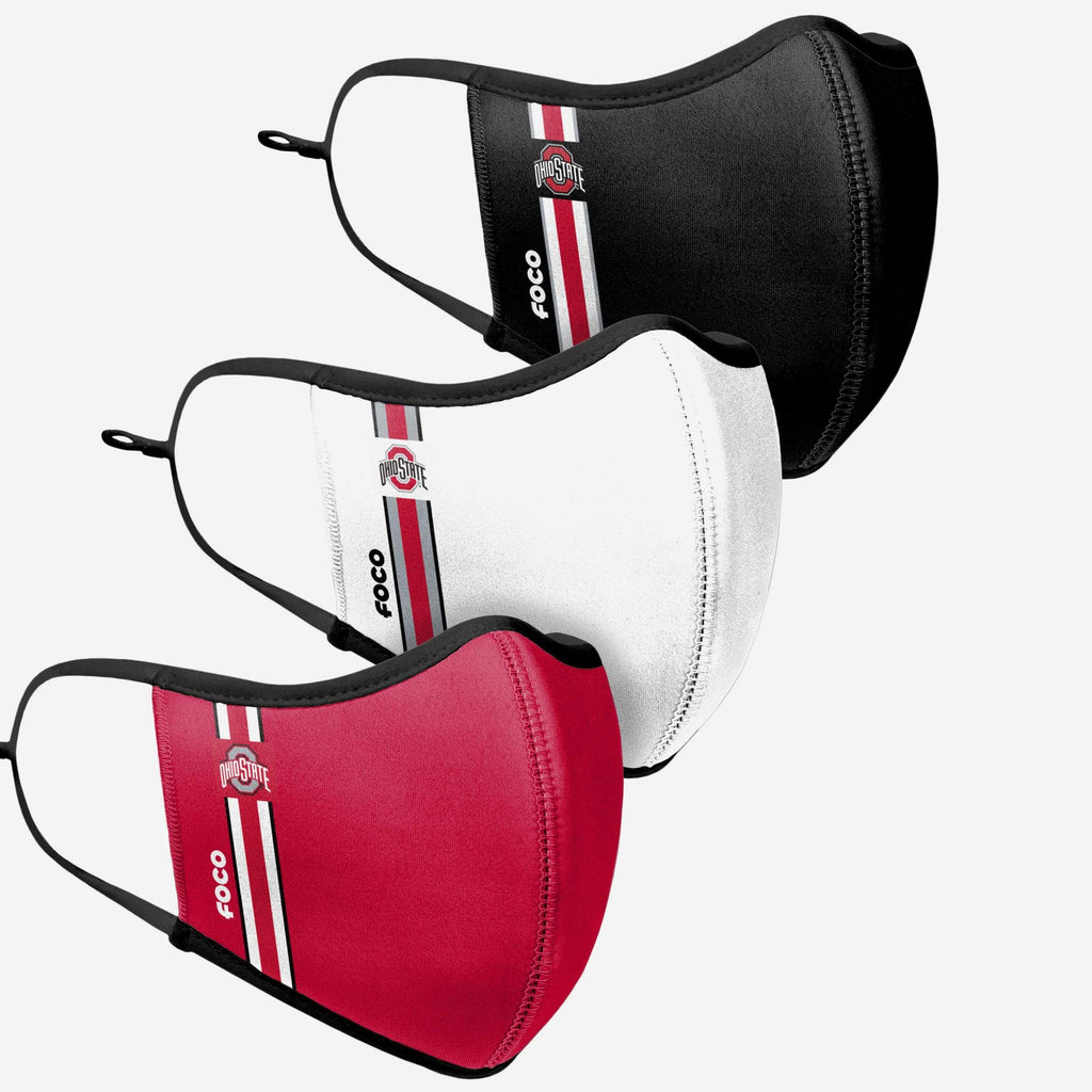 Ohio State Buckeyes Sport 3 Pack Face Cover FOCO