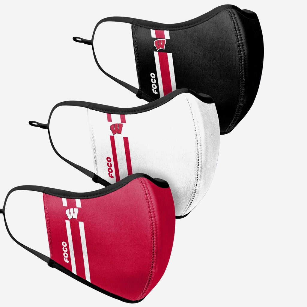 Wisconsin Badgers Sport 3 Pack Face Cover FOCO