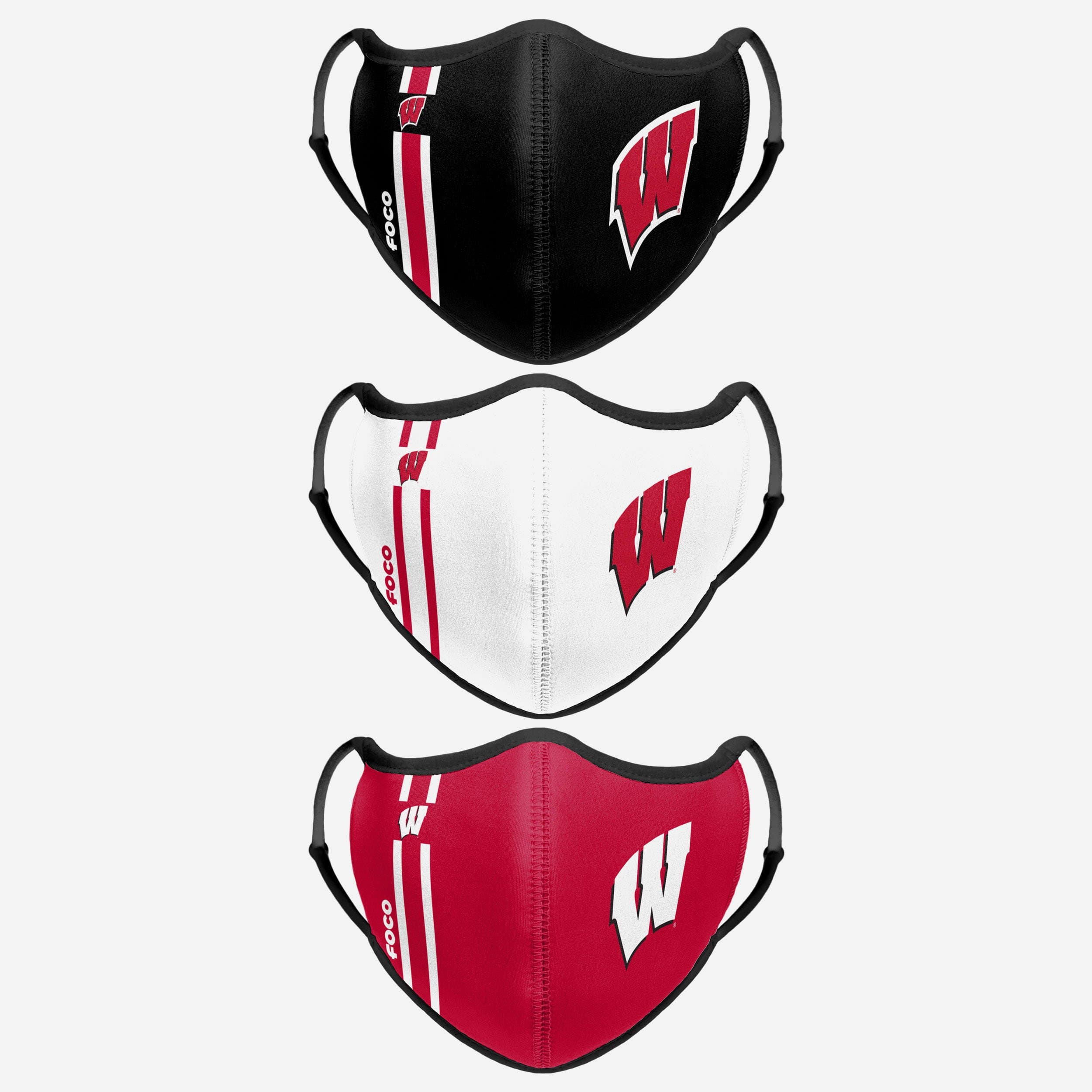 Wisconsin Badgers Sport 3 Pack Face Cover FOCO