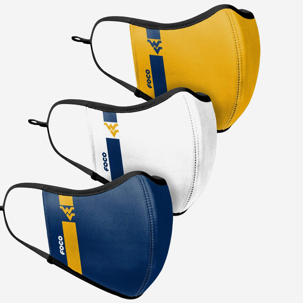 West Virginia Mountaineers Sport 3 Pack Face Cover FOCO