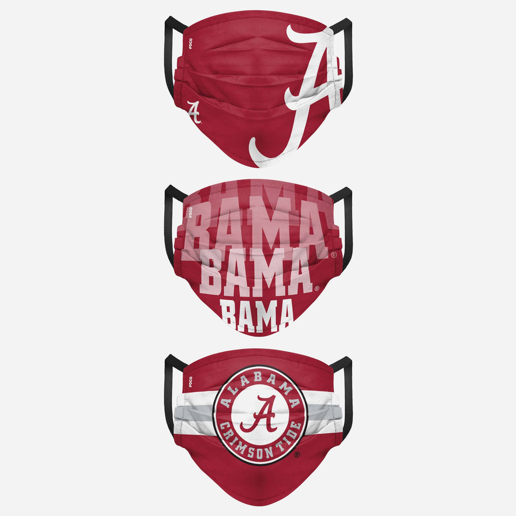 Alabama Crimson Tide Matchday 3 Pack Face Cover FOCO