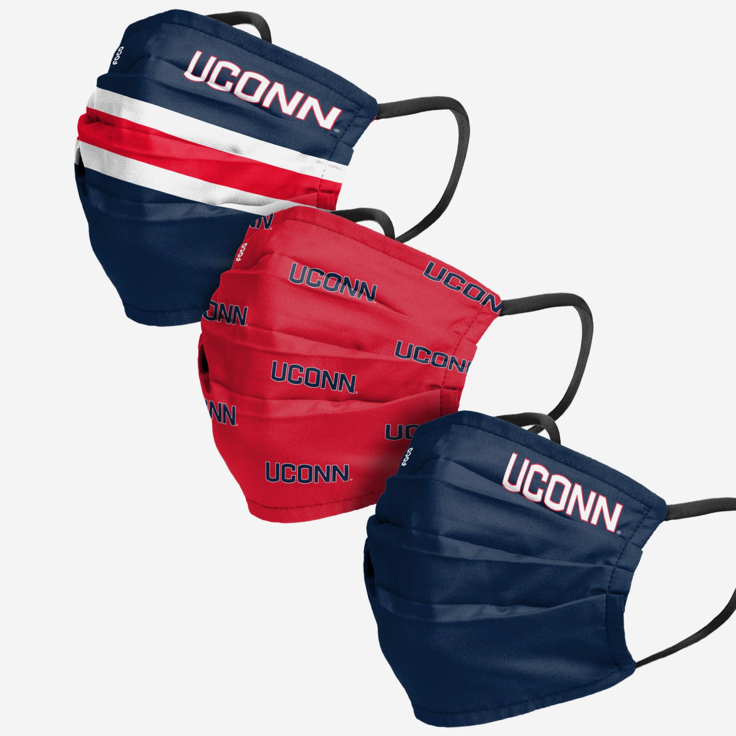 UConn Huskies Matchday 3 Pack Face Cover FOCO