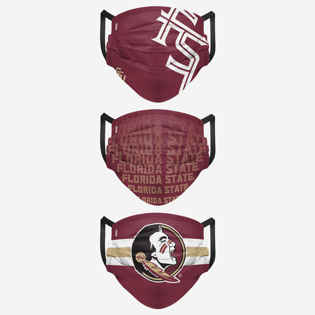 Florida State Seminoles Matchday 3 Pack Face Cover FOCO