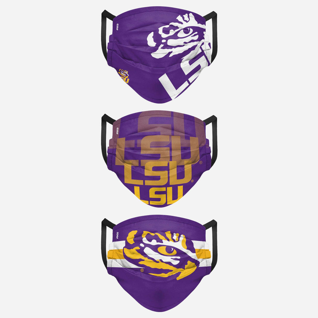 LSU Tigers Matchday 3 Pack Face Cover FOCO