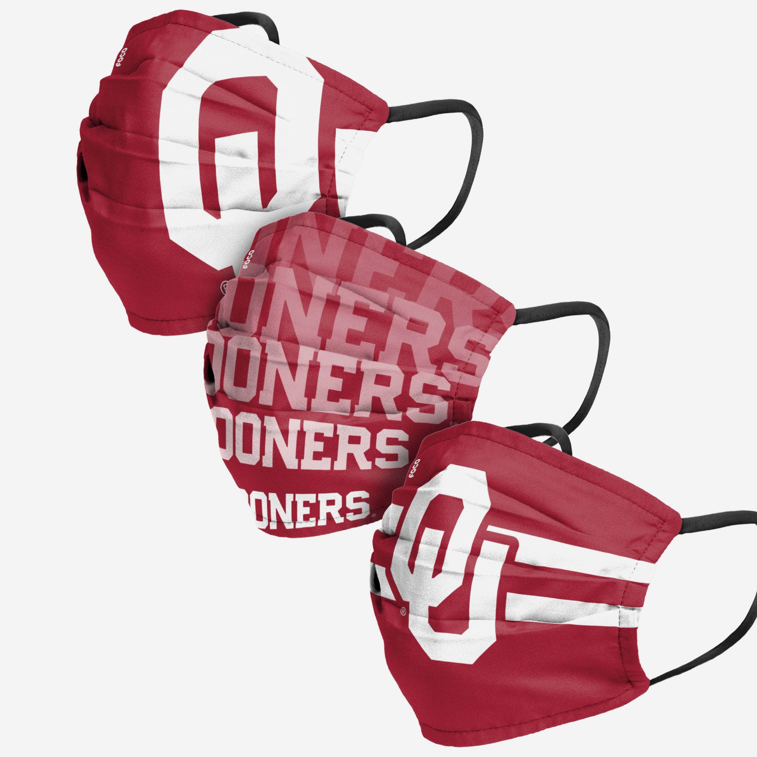 Oklahoma Sooners Matchday 3 Pack Face Cover FOCO