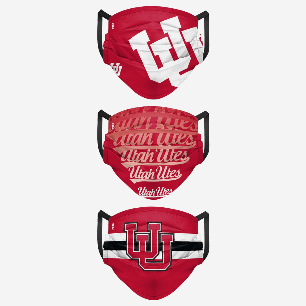 Utah Utes Matchday 3 Pack Face Cover FOCO