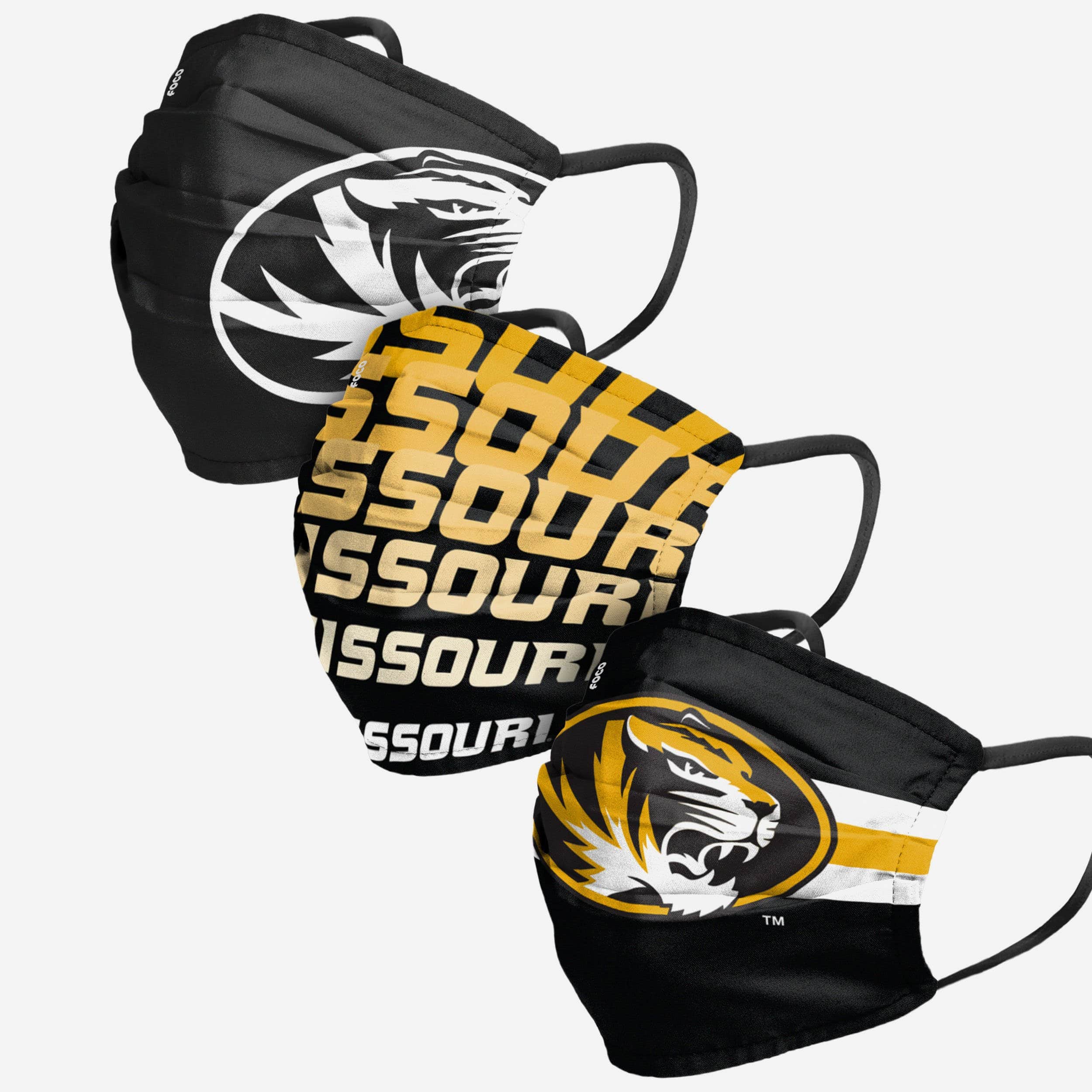 Missouri Tigers Matchday 3 Pack Face Cover FOCO