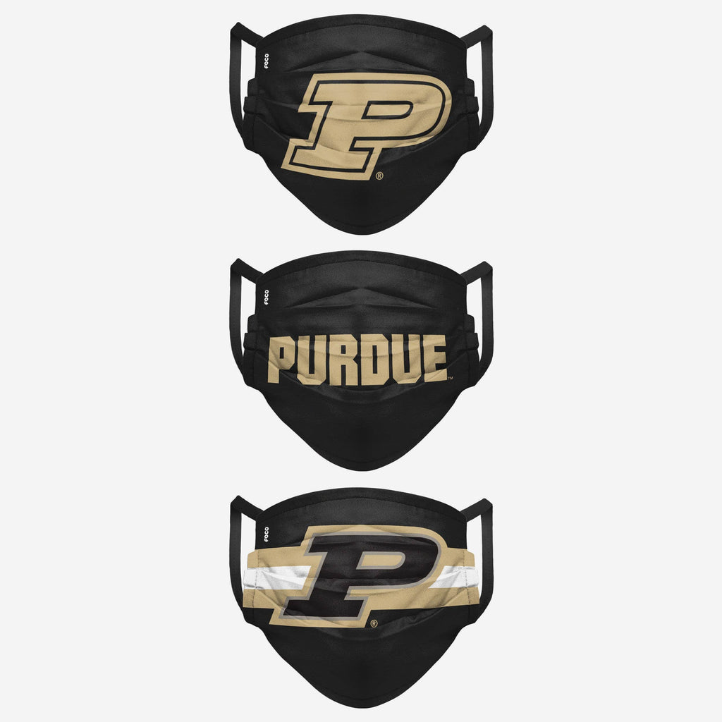 Purdue Boilermakers Matchday 3 Pack Face Cover FOCO