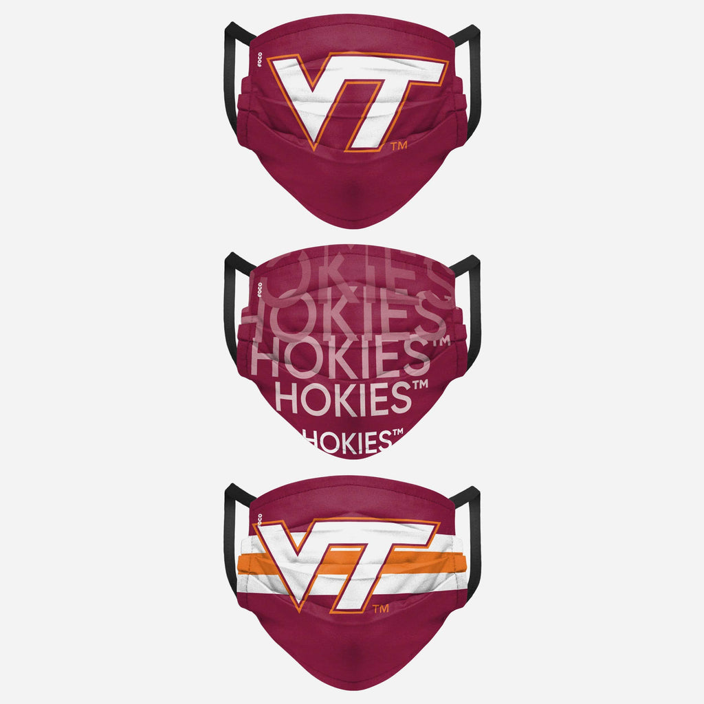 Virginia Tech Hokies Matchday 3 Pack Face Cover FOCO