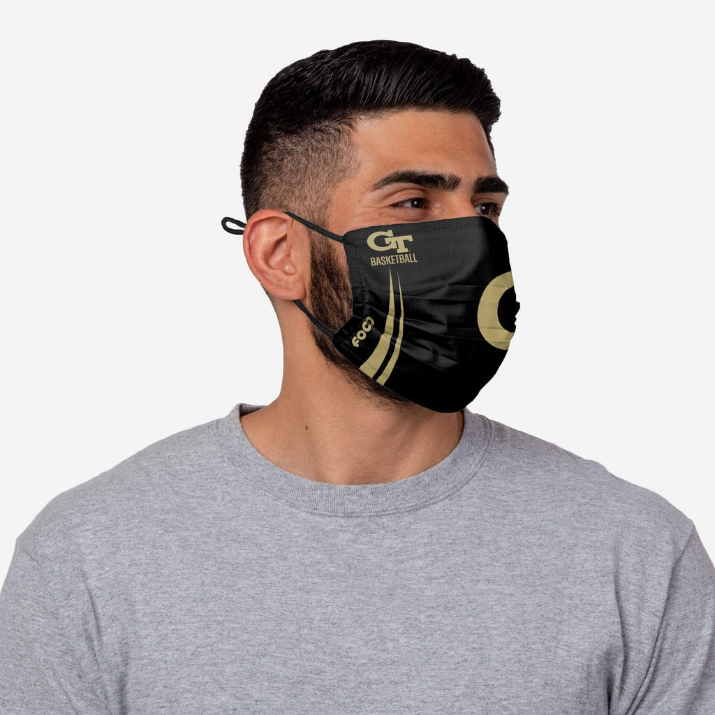 Georgia Tech Yellow Jackets On-Court Sideline Logo Adjustable Black Fa FOCO