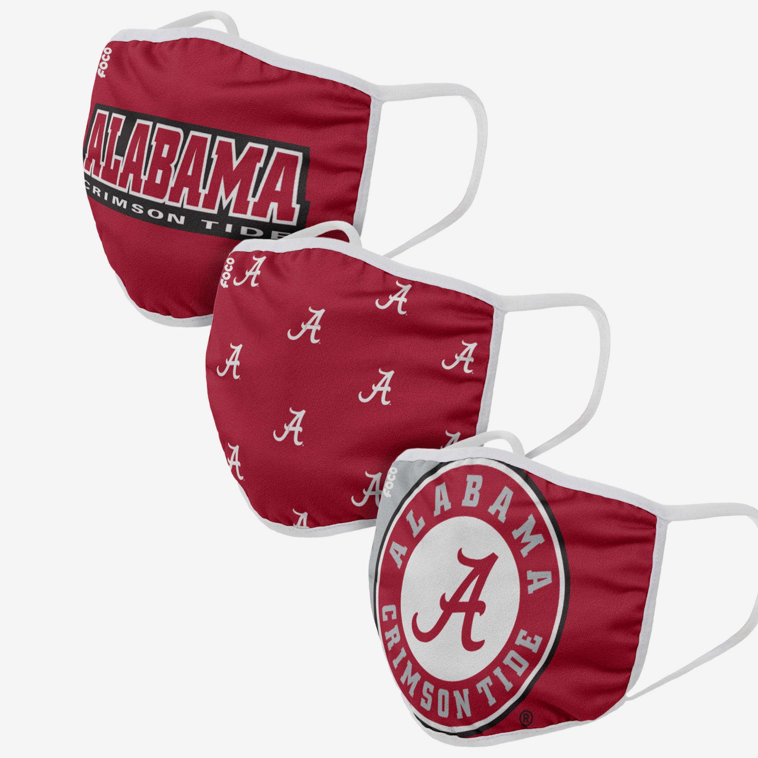 Alabama Crimson Tide 3 Pack Face Cover FOCO