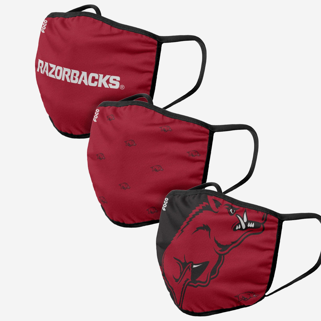 Arkansas Razorbacks 3 Pack Face Cover FOCO
